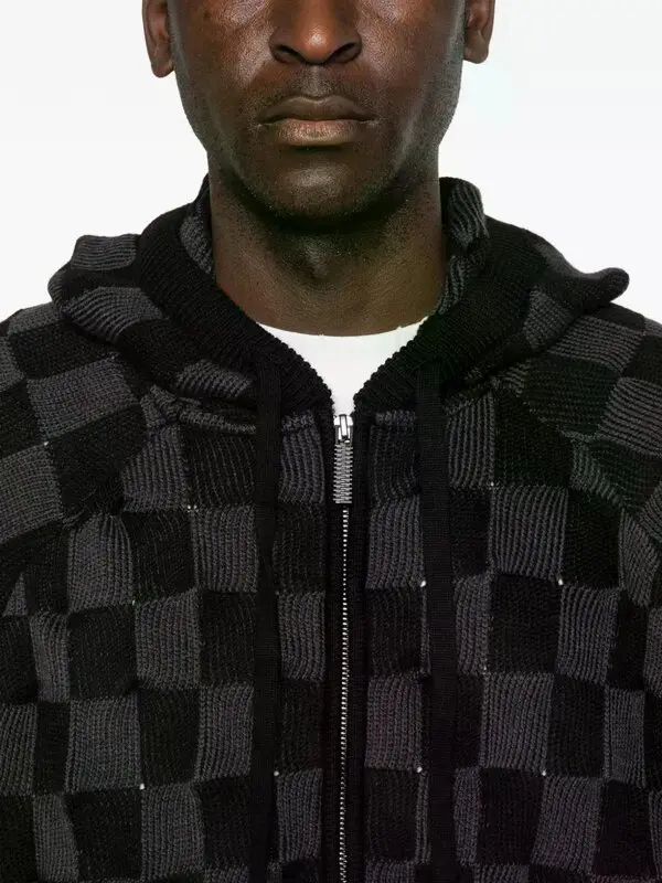 MADFRENZY Checkerboard Zip Up Hoodie