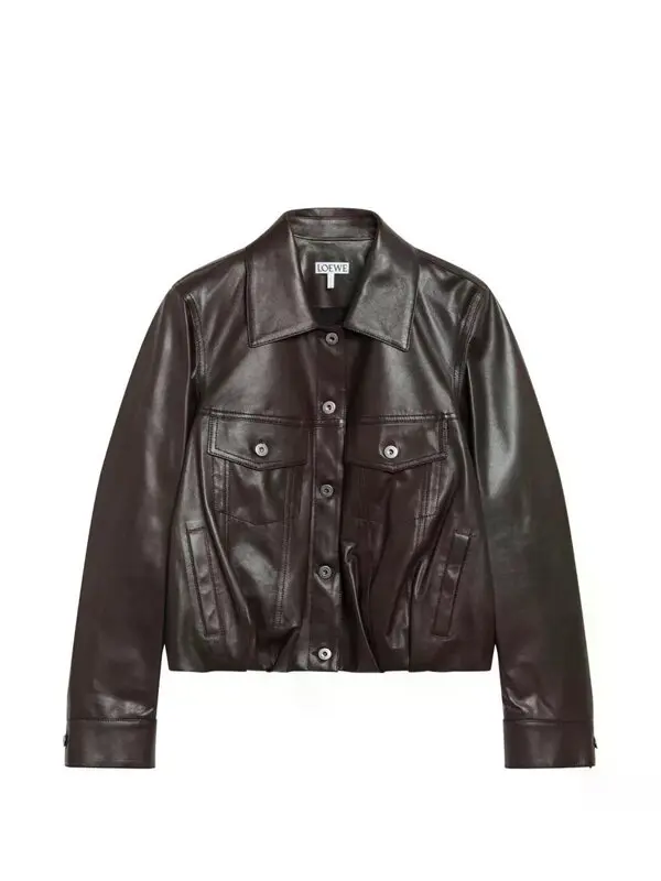 Loewe Flap-pocket Leather Jacket - Brown