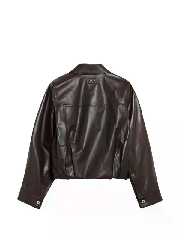Loewe Flap-pocket Leather Jacket - Brown