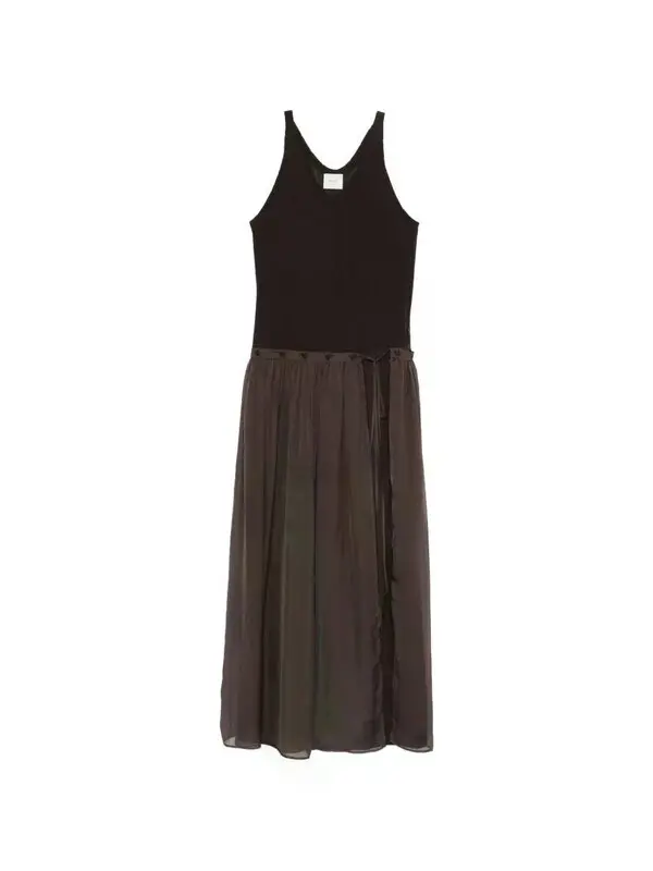 ALYSI Button Dress - Brown