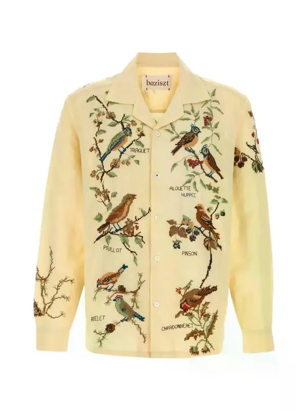 BAZISZT Avian Floral Shirt - Neutrals