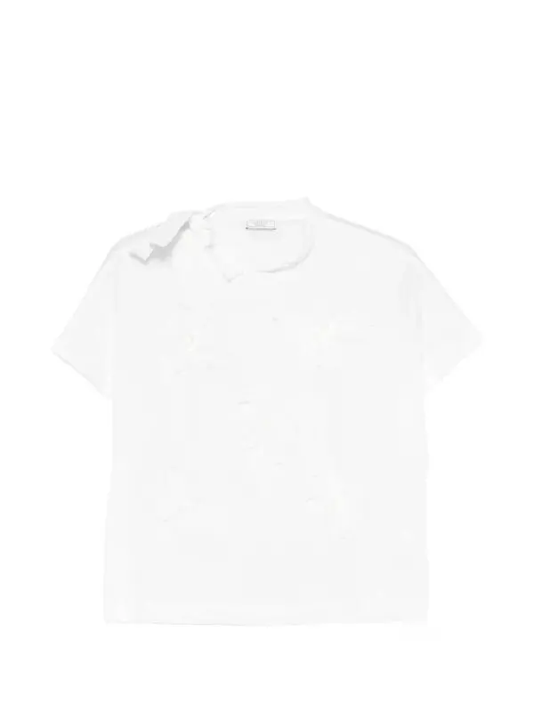 Peserico Floral-appliqué T-shirt - White
