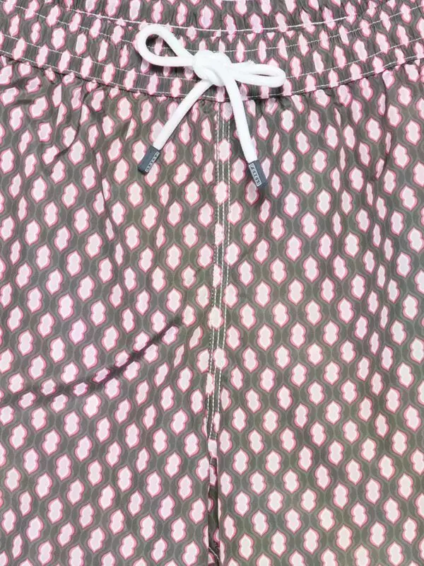 Fedeli Patterned Swim Shorts - Brown