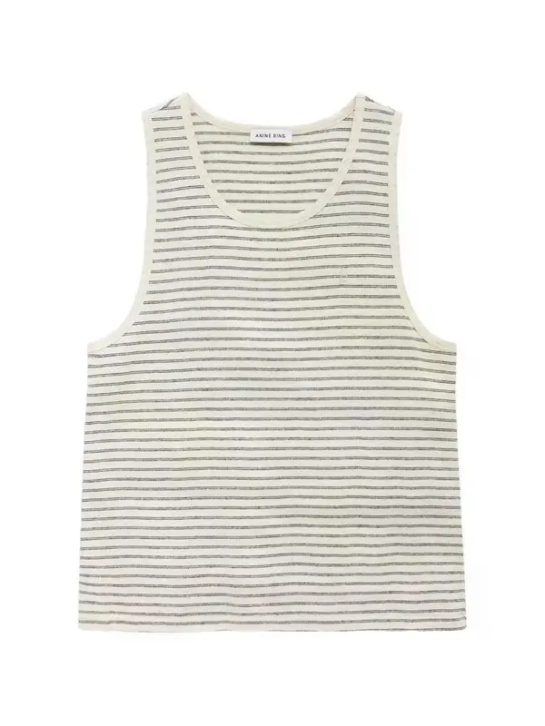 ANINE BING Juliann Striped Tank Top - Neutrals