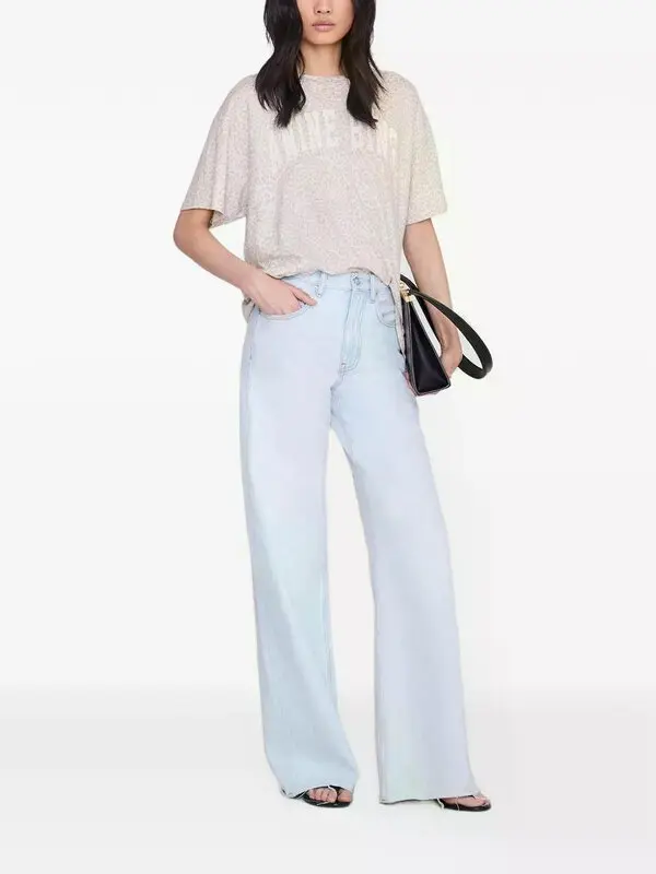 ANINE BING Cade Leopard-print T-shirt - Neutrals