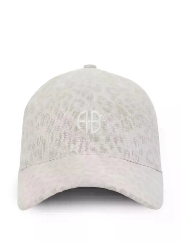 ANINE BING Leopard Print Baseball Cap - Neutrals