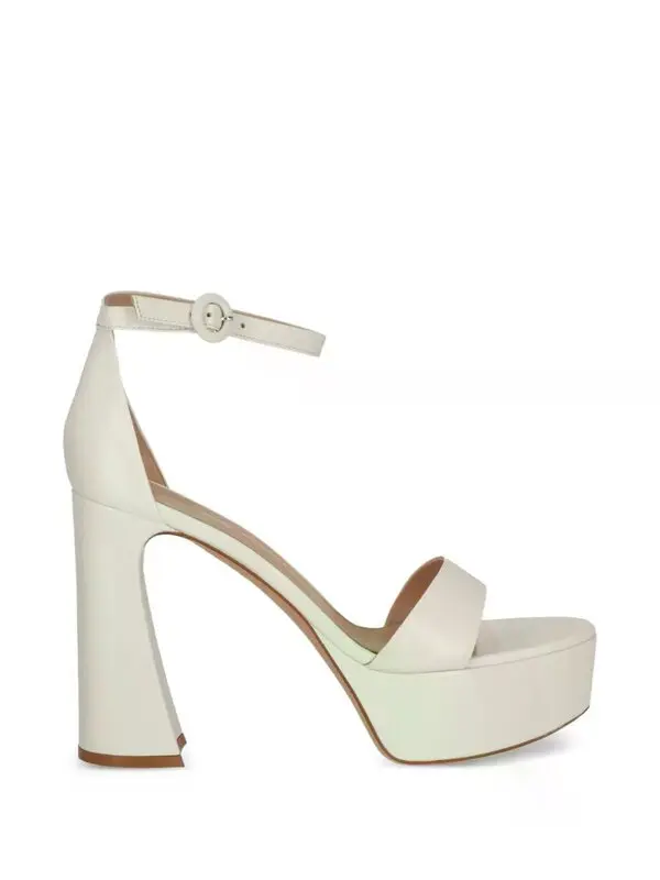 GIANVITO ROSSI Platform Buckle Sandals - White