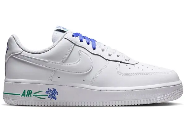 Nike Force 1 Low '07 Se Iris Sneakers - White/persian Violet/stadium Green