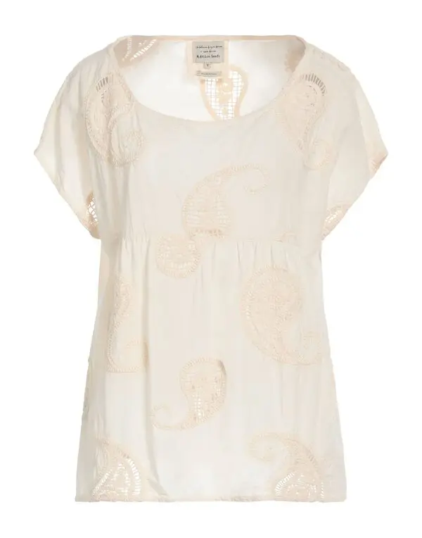 ALESSIA SANTI Woven Top With Lace Detail