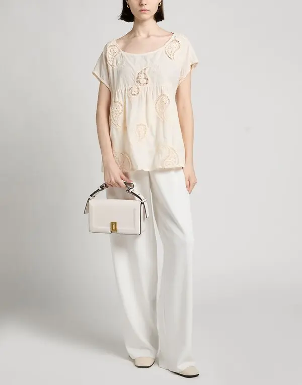 ALESSIA SANTI Woven Top With Lace Detail