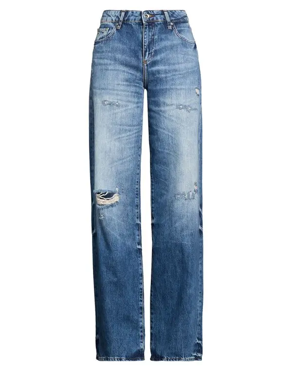 Armani Exchange High Waisted Straight Leg Jeans - Blue