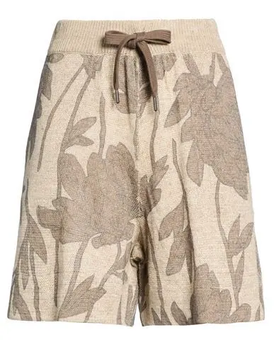 Brunello Cucinelli Knit Floral-print Shorts - Beige