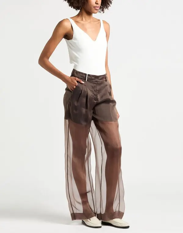 Peserico Silk And Nylon Wide-leg Pants