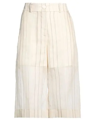 Peserico Striped Organza Bermuda Shorts - Beige