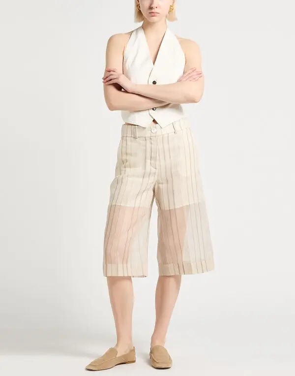 Peserico Striped Organza Bermuda Shorts