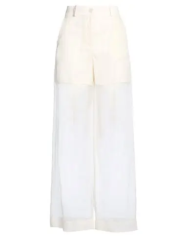 Peserico Wide Leg Organza Pants - White