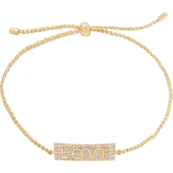 Gorjana Love Shimmer Plate Slider Bracelet - White/gold Metallic/gold