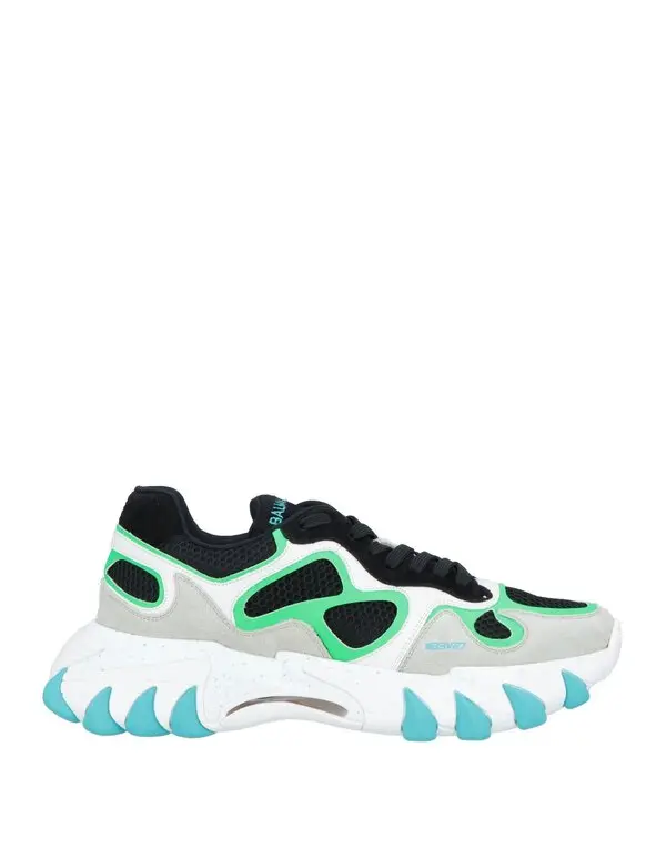 Balmain Sneakers In Calfskin, Polyurethane, And Polyester - Black