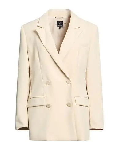 Armani Exchange Double-breasted Twill Blazer - Cream