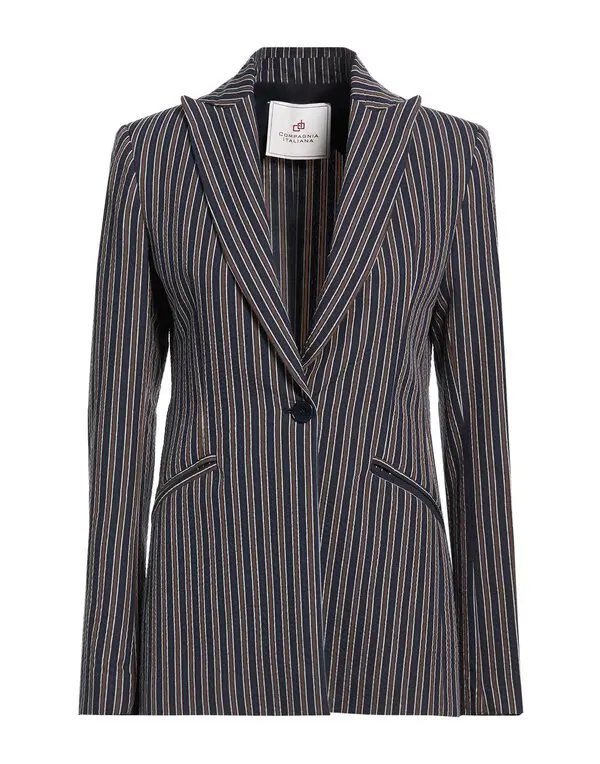 COMPAGNIA ITALIANA Striped Single-breasted Blazer