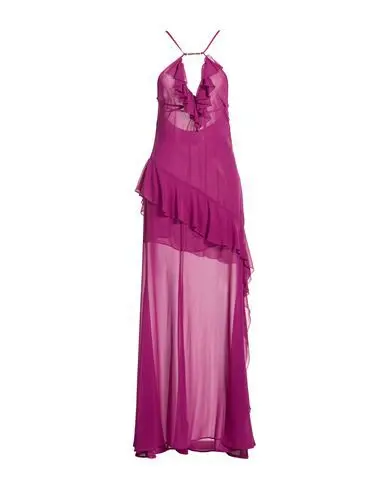 Versace Maxi Flared Ruffled Dress - Purple