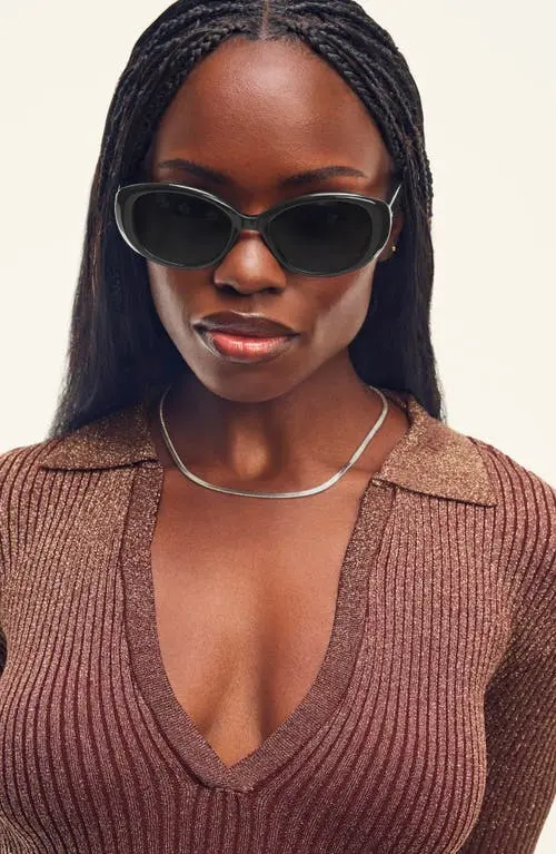 Quay 55mm Round Frame Sunglasses - Black/smoke
