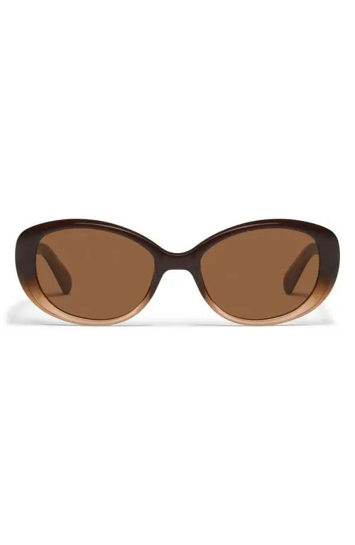 Quay 55mm Round Frame Sunglasses - Sepia Ombre/brown