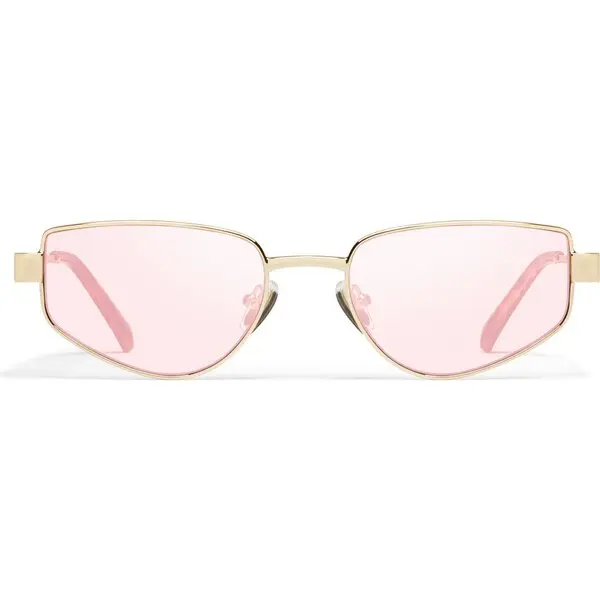 Quay Hit Single 54mm Cat Eye Sunglasses - Gold/digi Pink
