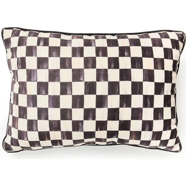 MACKENZIE-CHILDS Courtly Check Print Outdoor Lumbar Pillow - Black