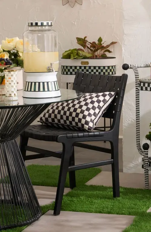 MACKENZIE-CHILDS Courtly Check Print Outdoor Lumbar Pillow