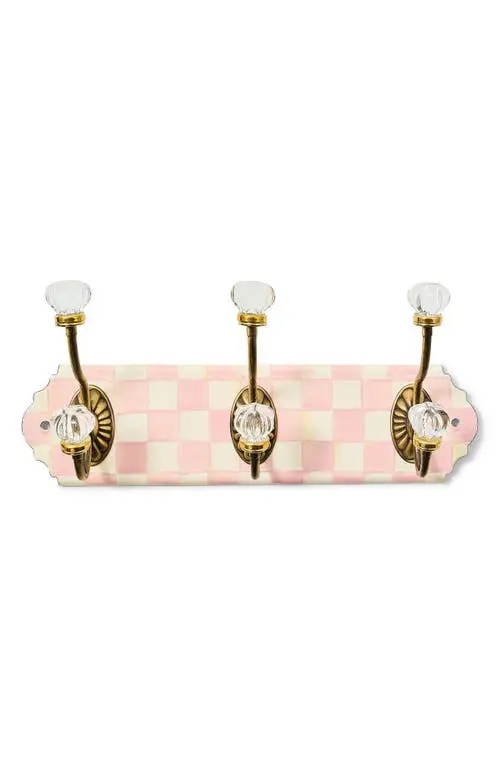 MACKENZIE-CHILDS Check Triple Wall Hook - Rosy