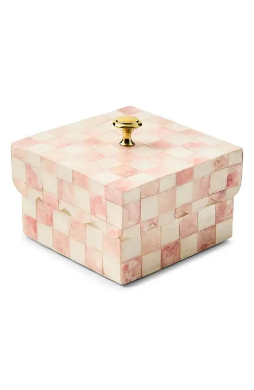 MACKENZIE-CHILDS Check Capiz Scalloped Box - Rosy