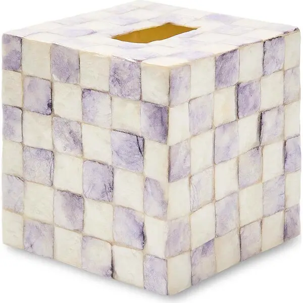 MACKENZIE-CHILDS Check Boutique Tissue Box Cover - Violet