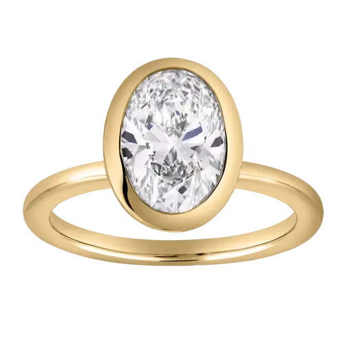 LUVMYJEWELRY Veradis 14k Gold 3.00 Ct Oval Lab Grown Diamond Engagement Ring - 14k Yellow Gold