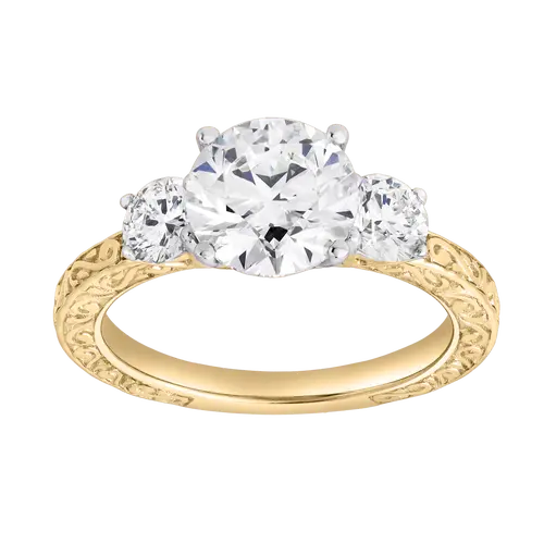 LUVMYJEWELRY Ismere 14k Gold 2.65 Ct Round Lab Grown Diamond Engagement Ring - 14k Yellow Gold
