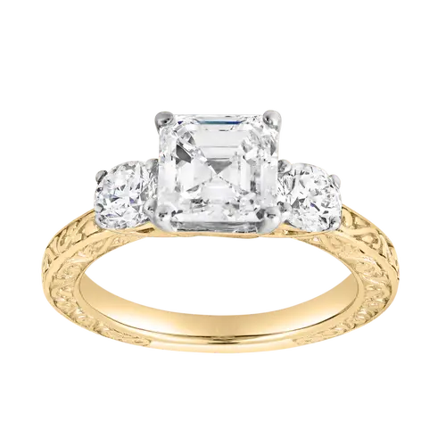 LUVMYJEWELRY Rosalind 14k Gold 2.75 Ct Princess Lab Grown Diamond Engagement Ring - 14k Yellow Gold