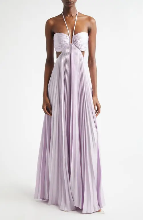 A.L.C. Moira Pleated Cutout Maxi Dress - Lilac