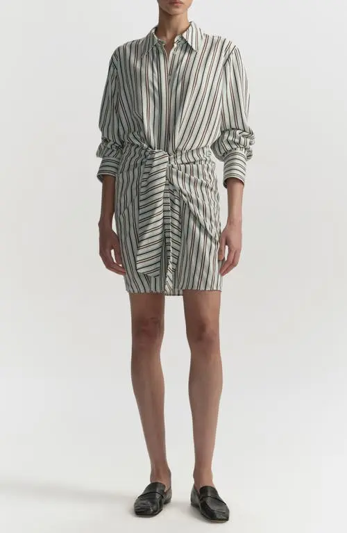 A.L.C. Mia Stripe Shirtdress - Ice Mint/ganache