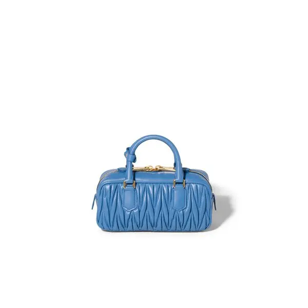 Miu Miu Arcadie Matelassé Nappa Leather Bag - Wave Blue