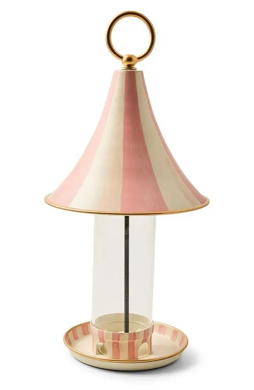 MACKENZIE-CHILDS Stripe Birdfeeder - Rosy