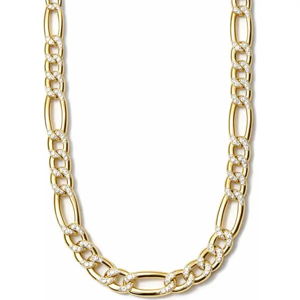 Argento Vivo Pavé Figaro Chain Necklace - Gold/silver