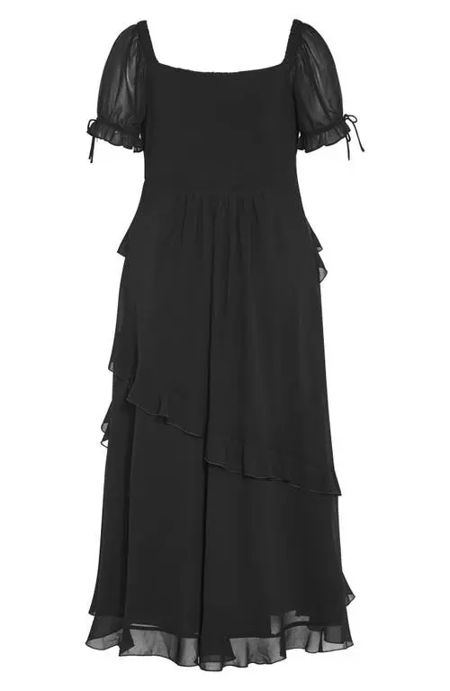 City Chic Shayla Ruffle Trim Maxi Dress