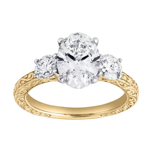 LUVMYJEWELRY Caldria 14k Gold 2.65 Ct Oval Lab Grown Diamond Engagement Ring - 14k Yellow Gold