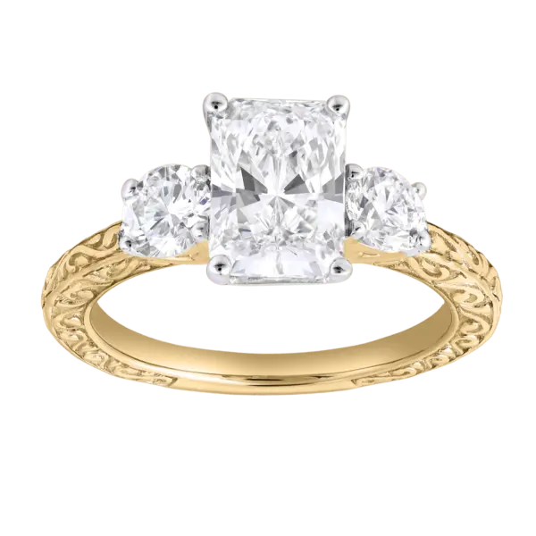LUVMYJEWELRY Marilyn 14k Gold 2.65 Ct Radiant Lab Grown Diamond Engagement Ring - 14k Yellow Gold