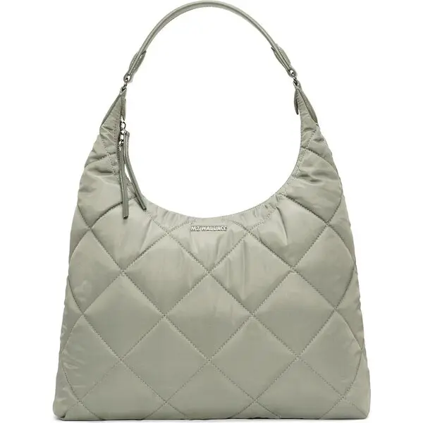 Mz Wallace Madison Quilted Nylon Shoulder Bag - Agave Green