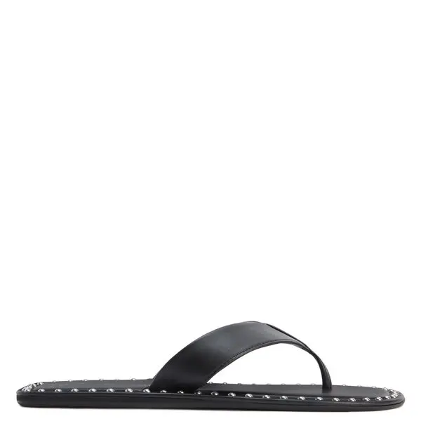 GIUSEPPE ZANOTTI Leather Thong Sandals - Black