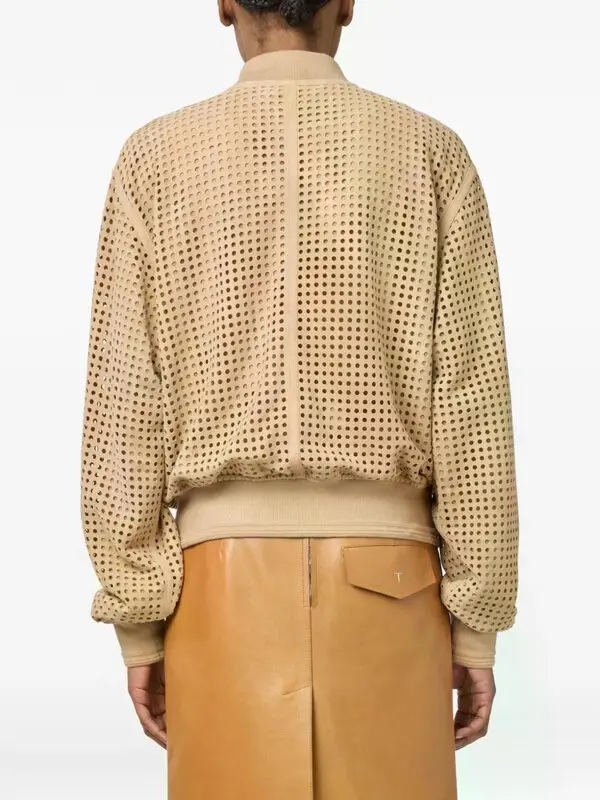 TOD'S Perforated Suede Bomber Jacket