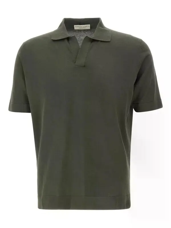 FILIPPO DE LAURENTIIS Short-sleeve Ribbed-trim T-shirt - Green
