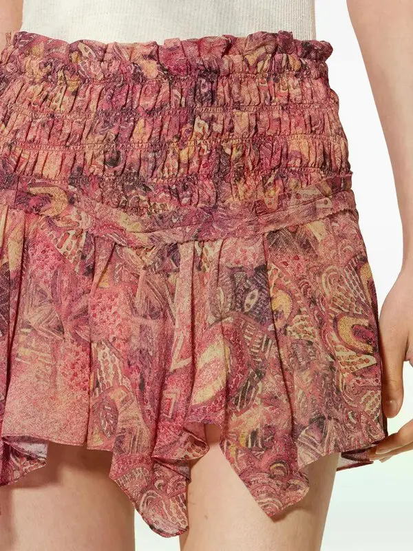 Isabel Marant Étoile Mandala-print Smocked Mini Skirt