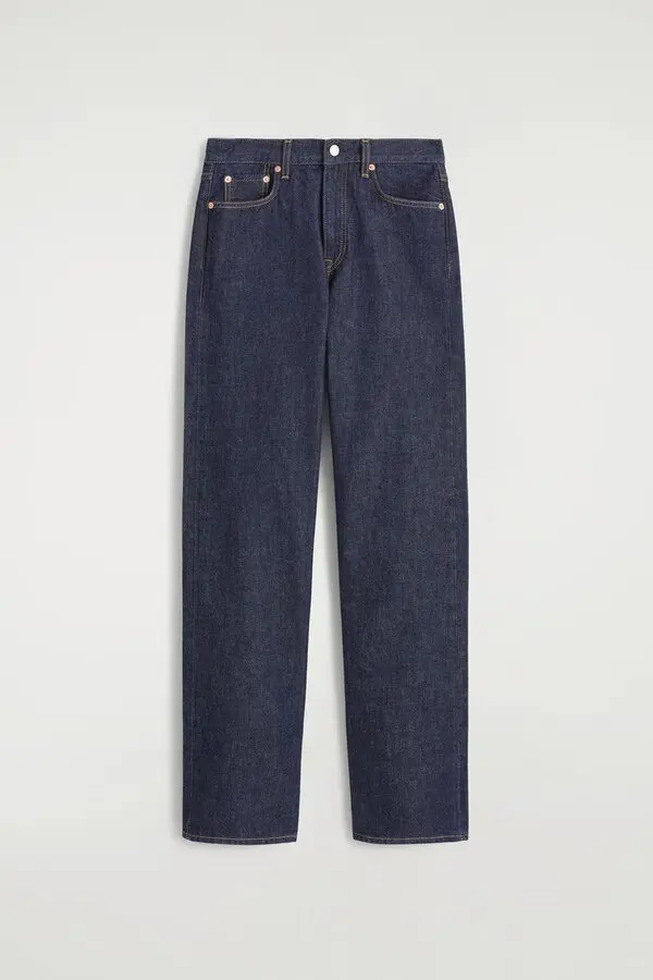 Cos Chord Straight-leg Jeans In Dark Wash - Indigo